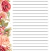 Lined Paper Printable Roses Digital Download/instant - Etsy