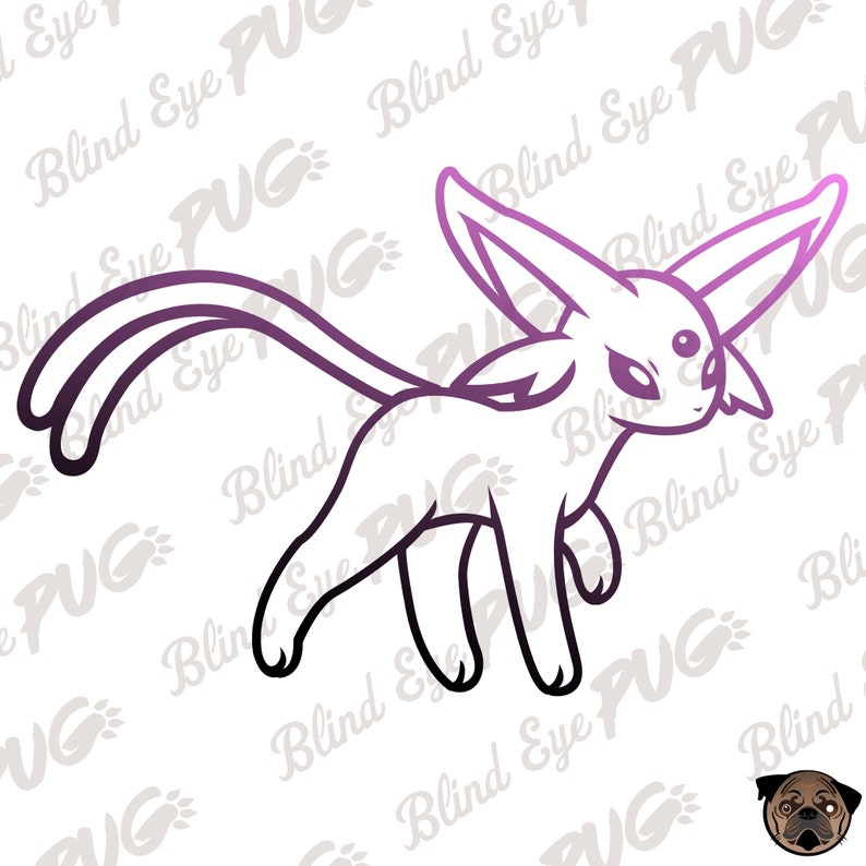 Espeon SVG Flat Pokemon Smash Brother Eevee Pikachu - Etsy