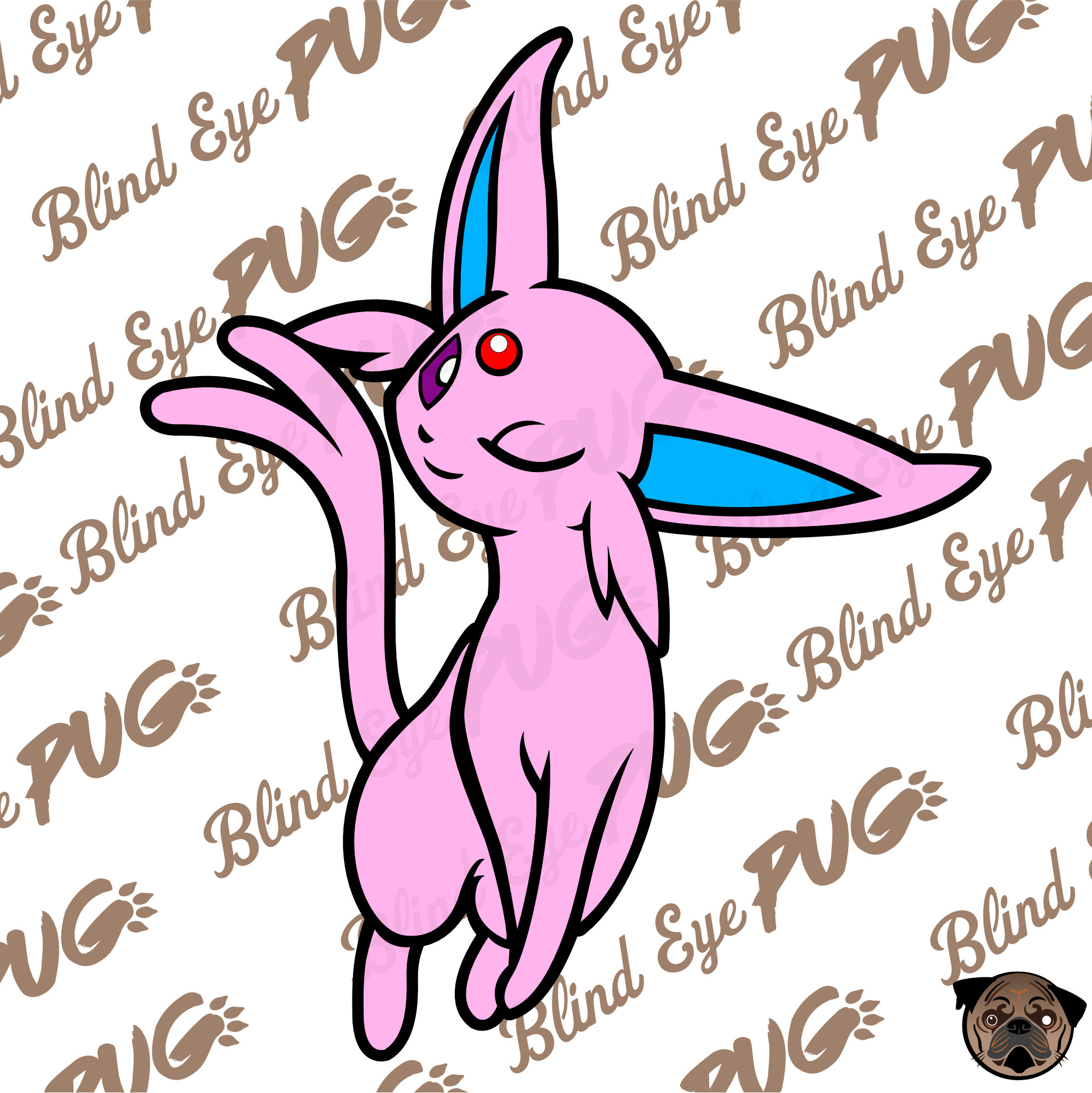 Espeon SVG Layer Pokemon Smash Brother Eevee Pikachu - Etsy