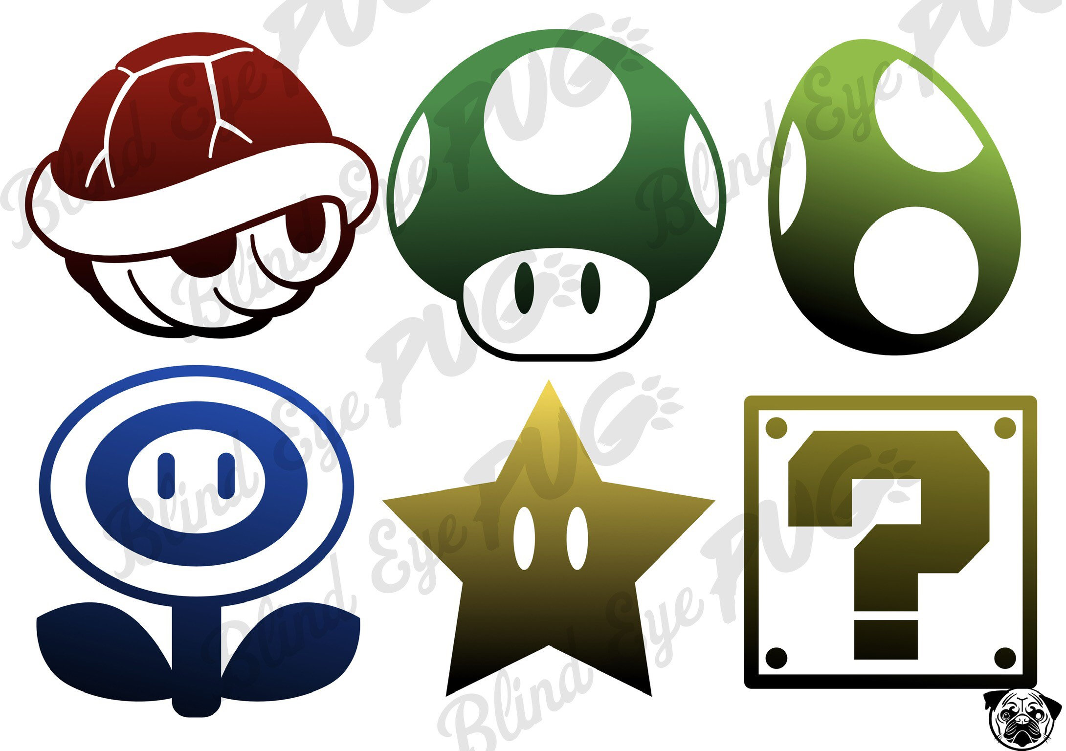 Mario Bros Icons SVG Flat | Etsy