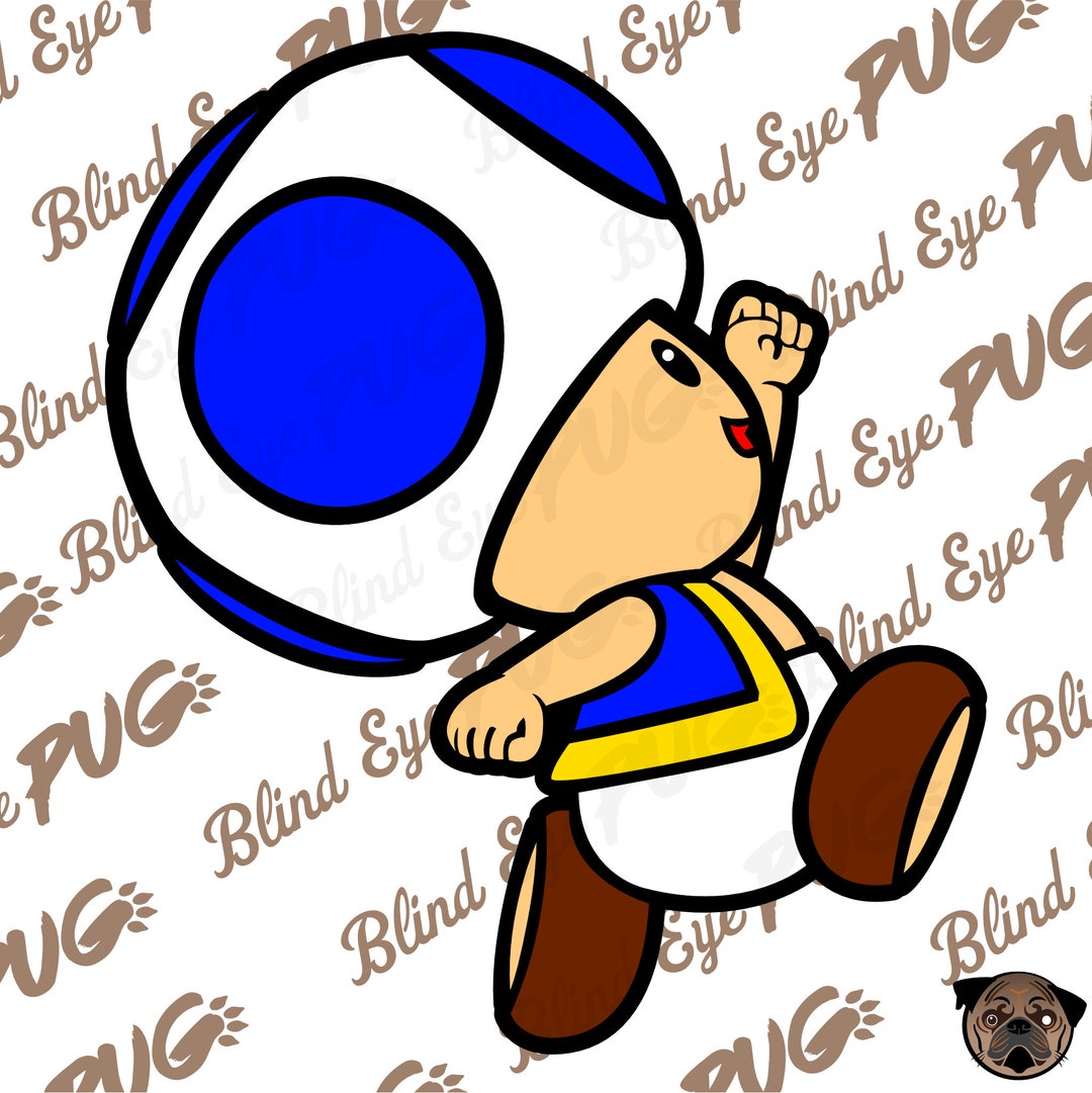 Toad Jump SVG Flat Cut Files For Cricut Mario Bros Mushroom PNG Image ...