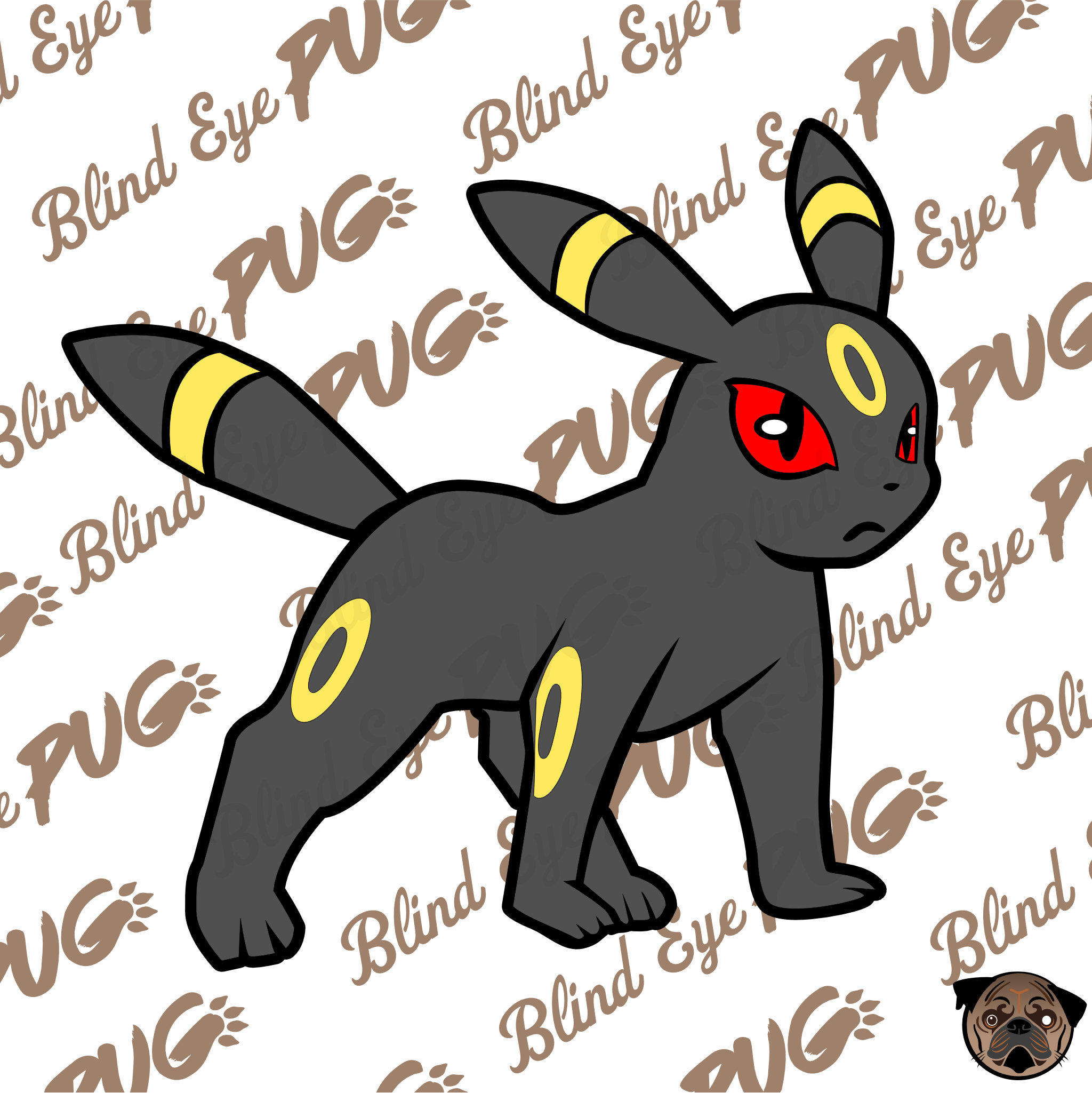 Umbreon SVG Layer Pokemon Smash Brother Eevee Pikachu - Etsy