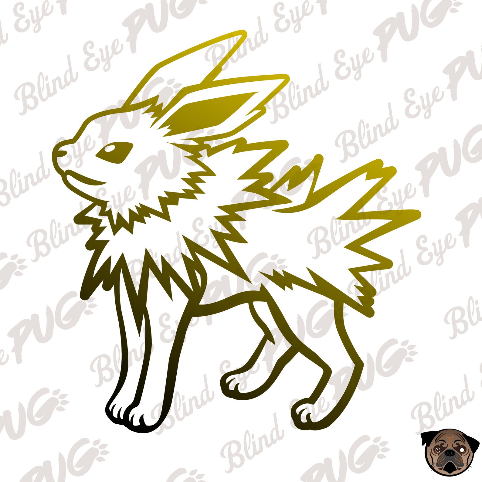 Jolteon SVG Flat Pokemon Smash Brother Eevee Pikachu - Etsy