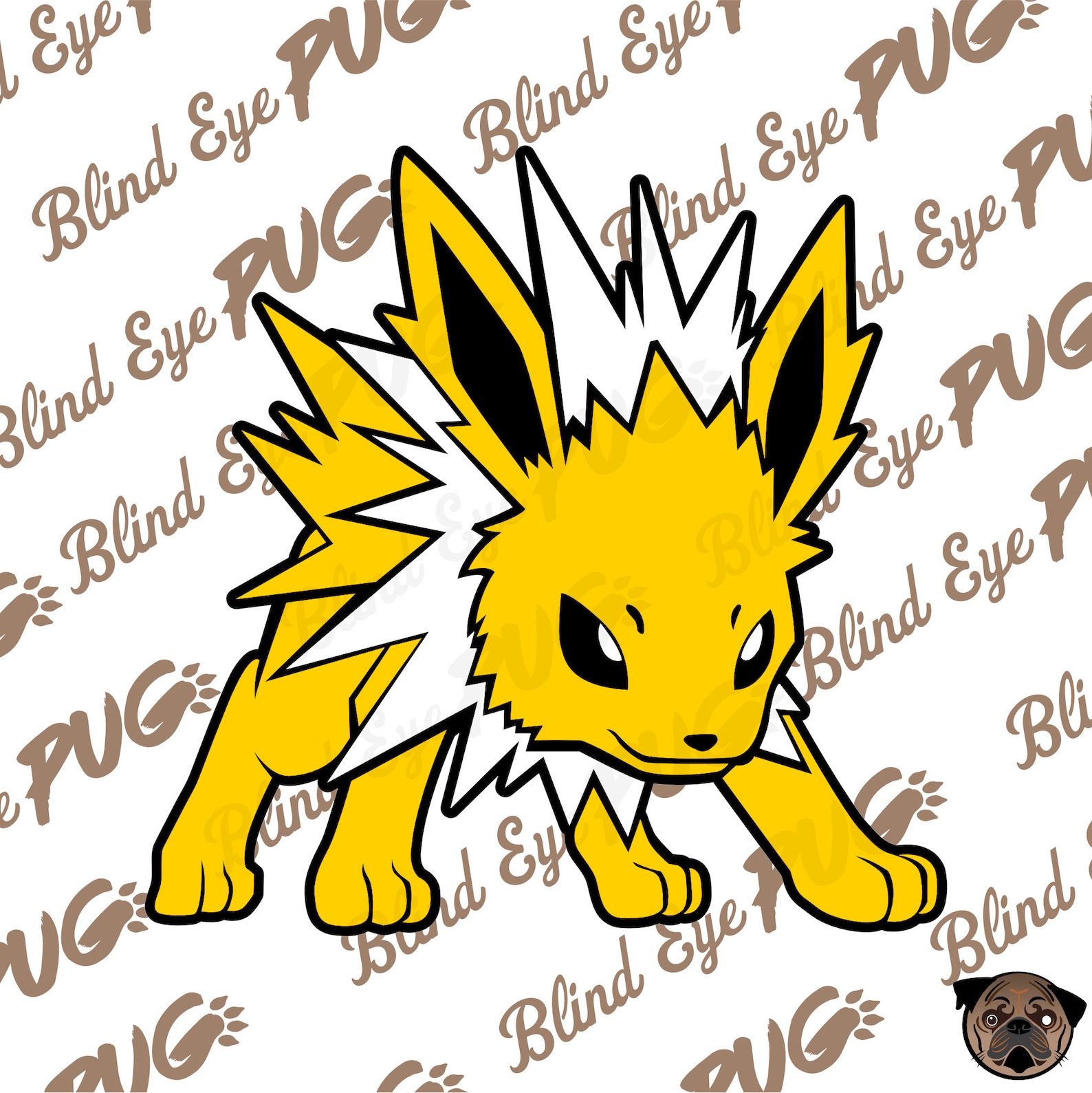 Jolteon SVG Layer Pokemon Smash Brother Eevee Pikachu | Etsy