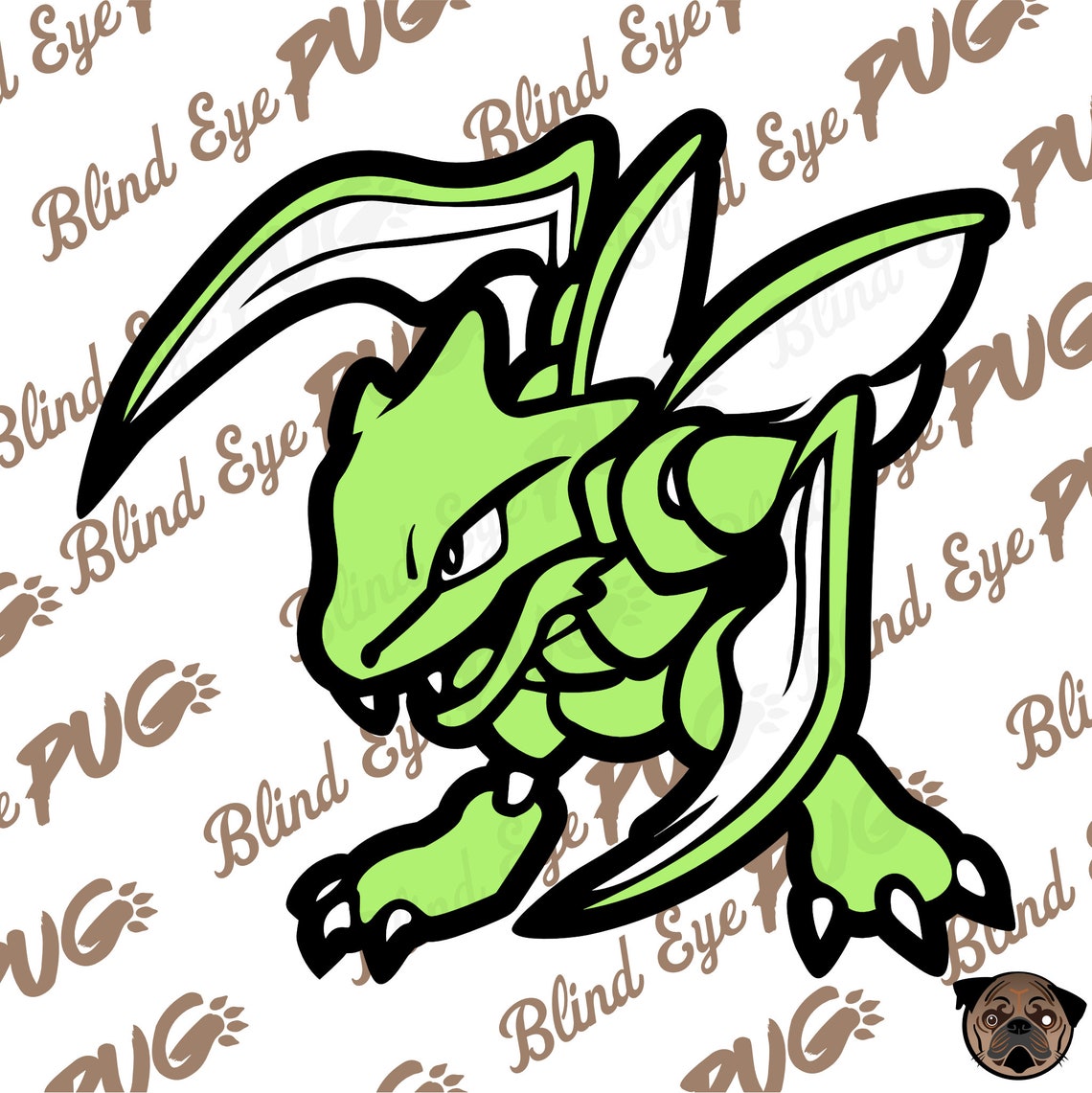 Scyther SVG Layer Pokemon Smash Brother Eevee Pikachu | Etsy