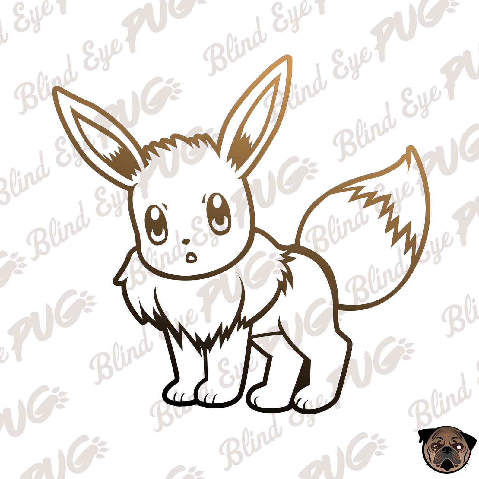 Eevee SVG Flat Pokemon Smash Brother Eevee Pikachu | Etsy