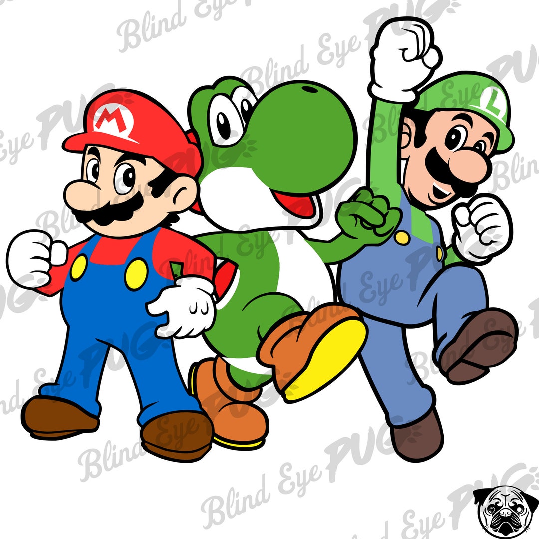 Mario, Yoshi, Luigi LAYERED Svgs - Etsy