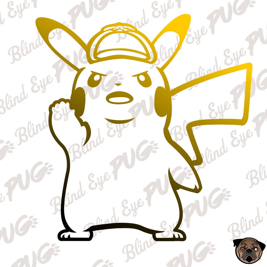 Detective Pikachu SVG Flat, Pokemon, Smash Brother, Eevee, Pikachu ...