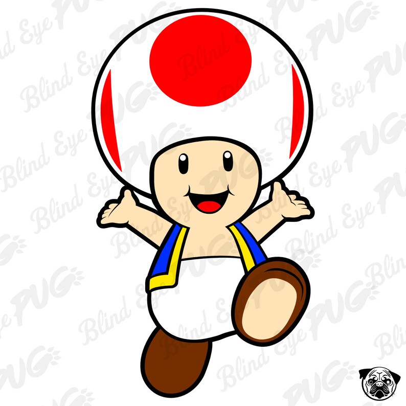 Toad SVG Layer Mario brothers Mario kart Nintendo Toads | Etsy