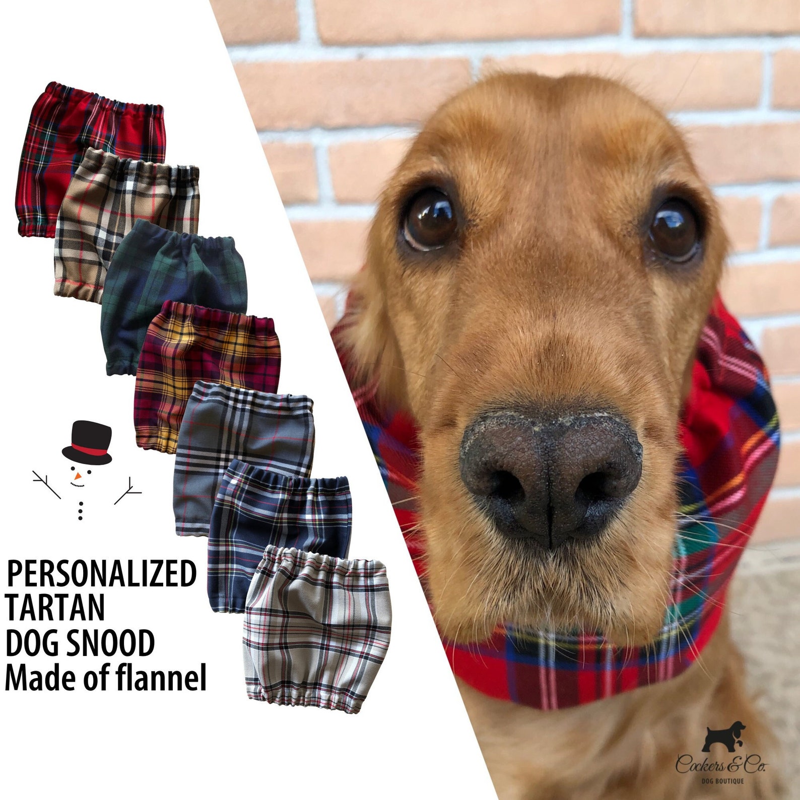 Personalized Tartan Dog Snood Made of Flannel Protects Your - Etsy