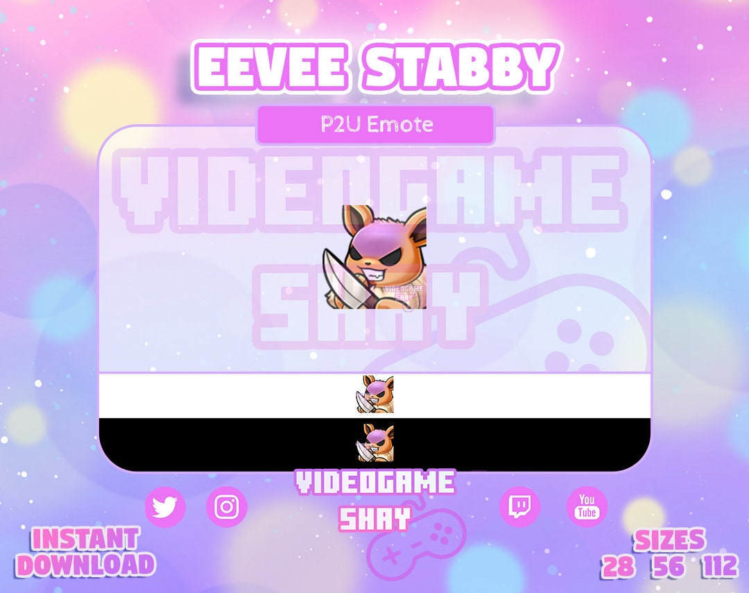 Eevee Stabby Pokemon Emotes for Twitch/discord | Gaming | Streaming ...