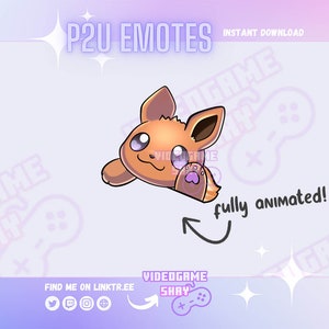 Animated Pokemon Eevee Bongo Tap Emote Twitch/discord Gaming - Etsy ...