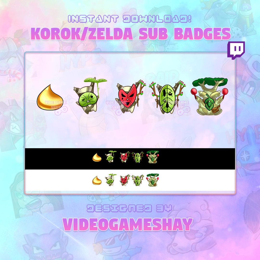 Legend of Zelda Korok Hetsu Cute Twitch Sub Badges - Etsy