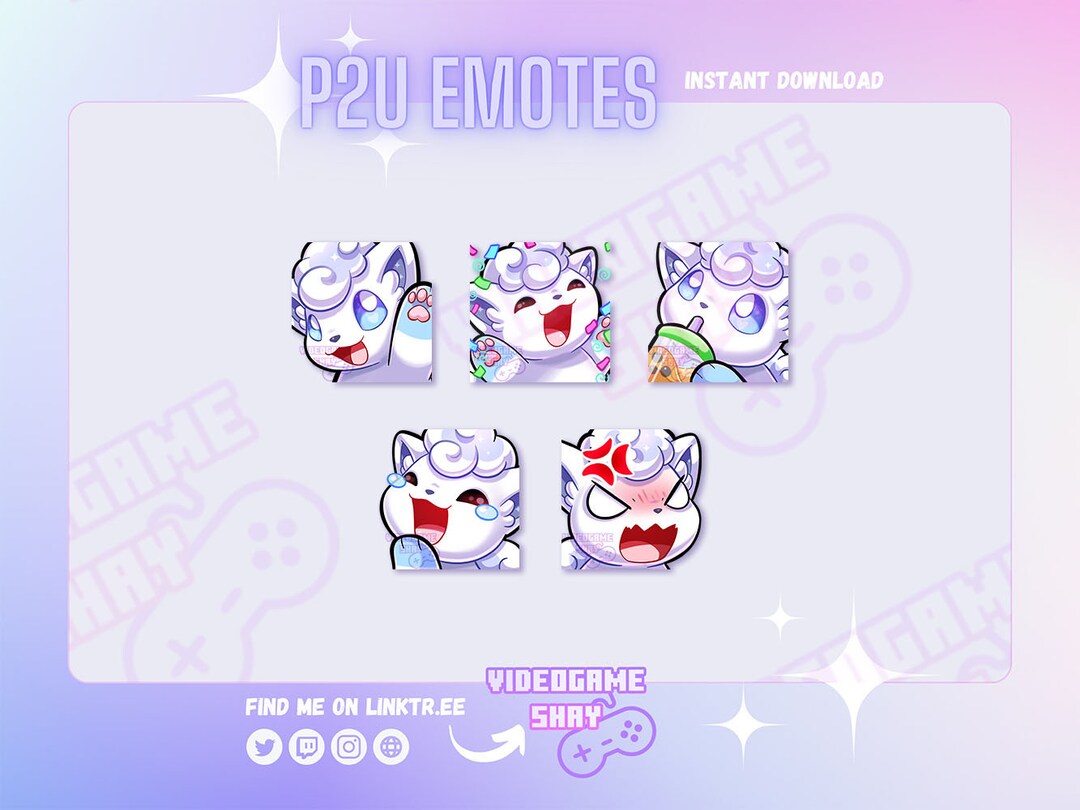 Alolan Vulpix Pokemon Twitch Emote Pack Gaming Youtube - Etsy
