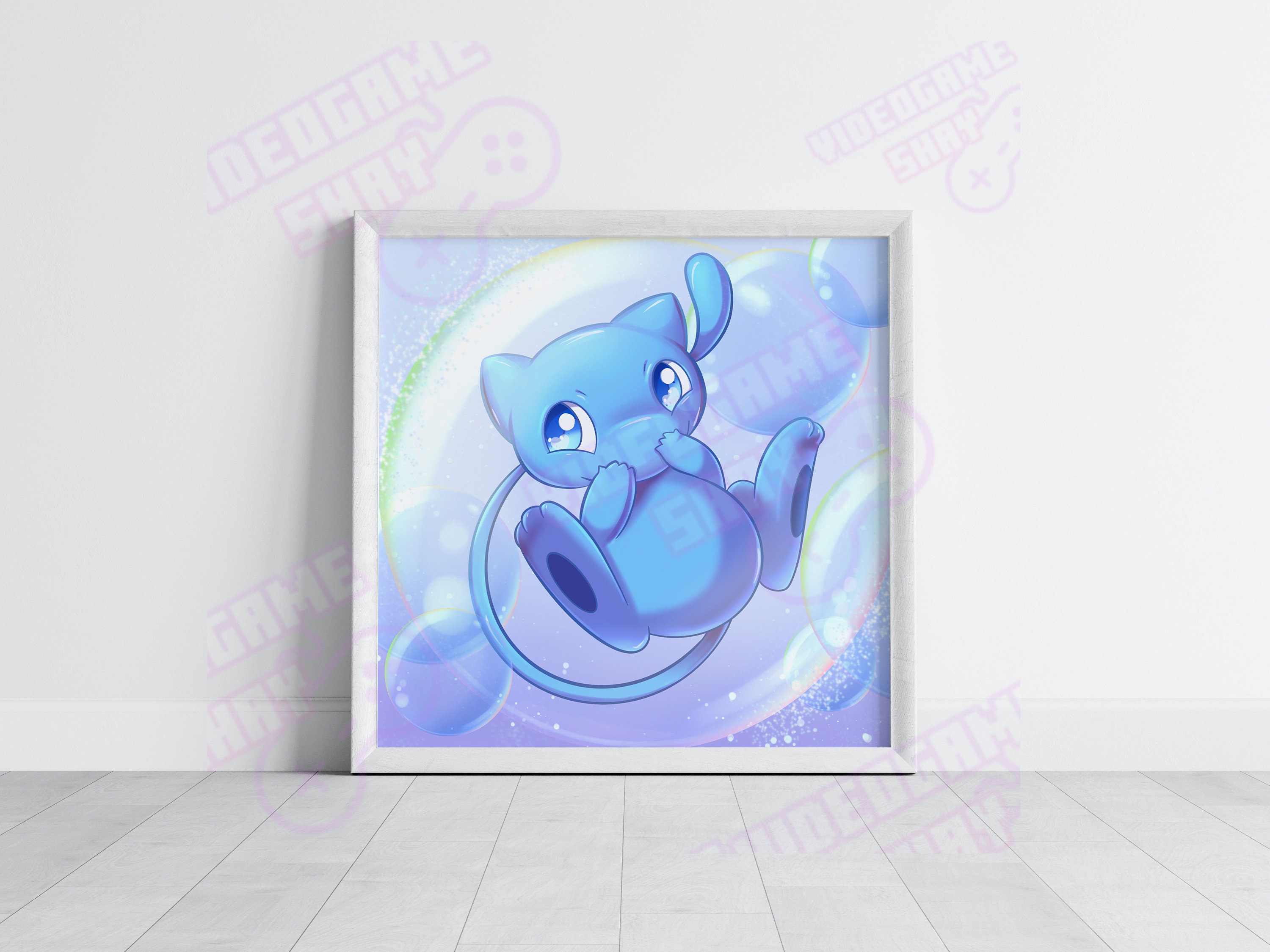 Chibi Mew and Shiny Mew - Pokemon Art Print | Pokemon Wall Art ...