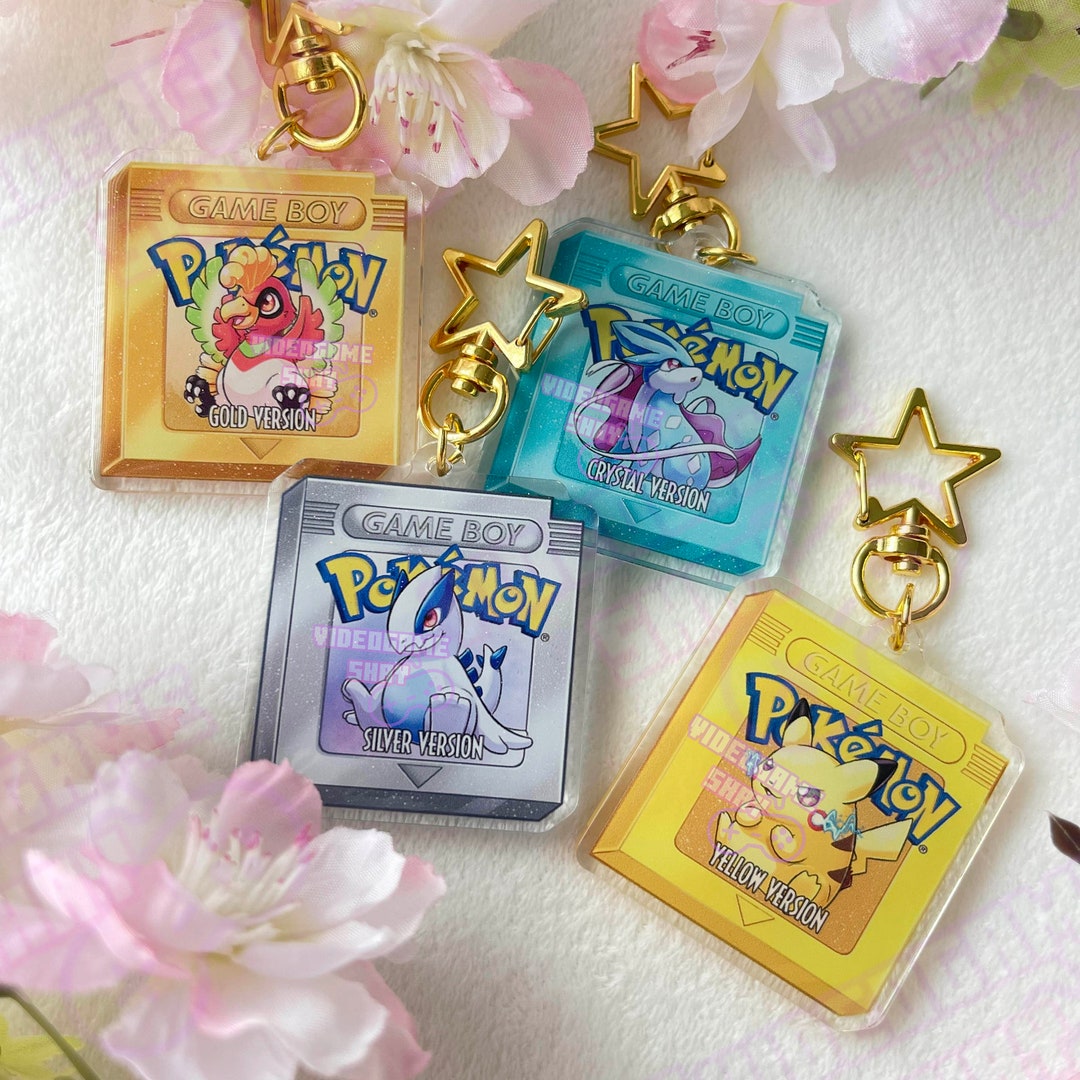 Pokemon Gameboy Cartridge Acrylic Keychains Double Sided Epoxy Pokemone ...