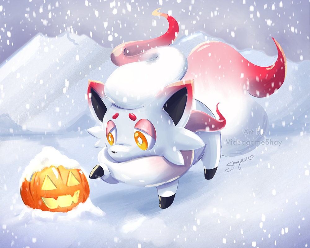 Hisuian Zorua Halloween Edition: Pokemon Legends Arceus Fan Art - Etsy