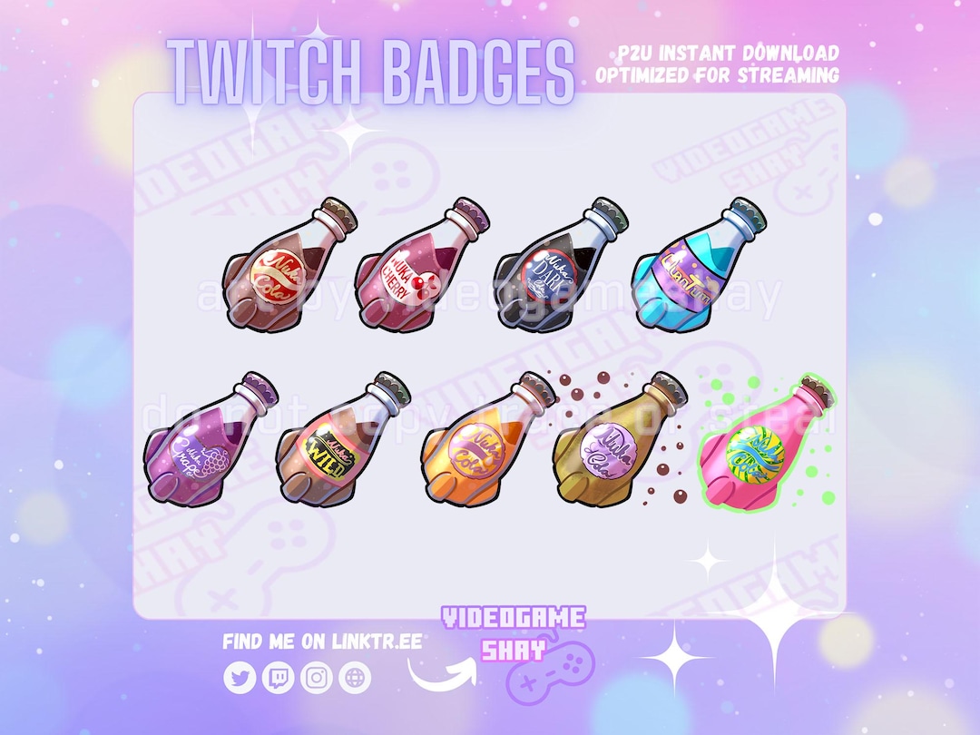 Nuka Cola Bottle Fallout Badges W/ Flair for Twitch, Youtube, Kick ...