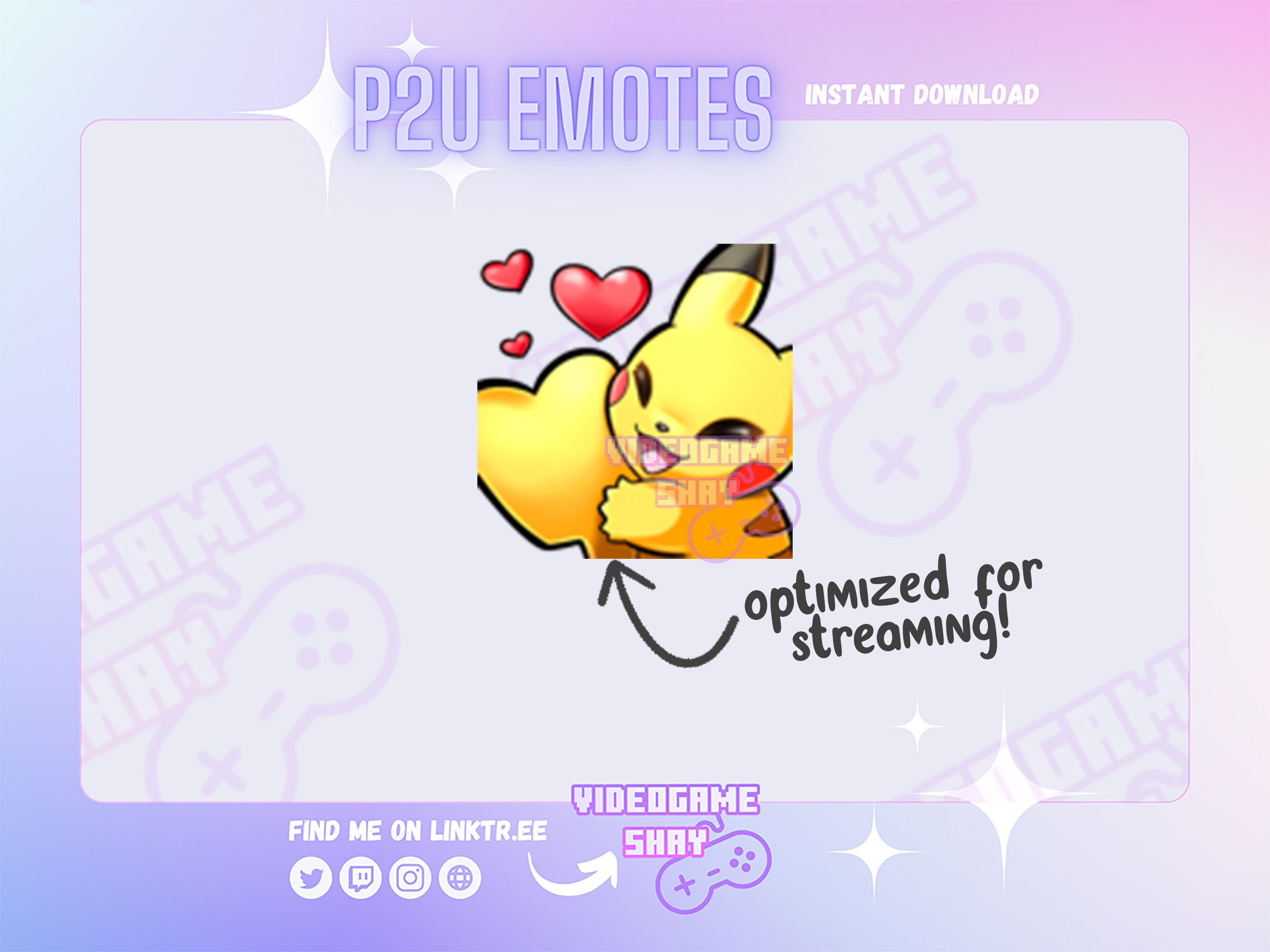 Pikachu Love Pokemon Twitch Emotes for Twitch/youtube/discord Gaming ...