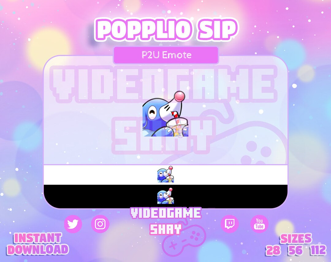 Popplio Sip Pokemon Emotes for Twitch/discord | Gaming | Streaming ...