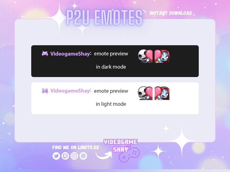 Jack and Sally Twitch Emotes | Nightmare Before Christmas Halloween ...