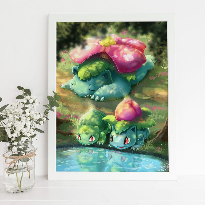 Charizard, Blastoise and Venusaur Pokemon Art Print | Wall Art | Gifts ...