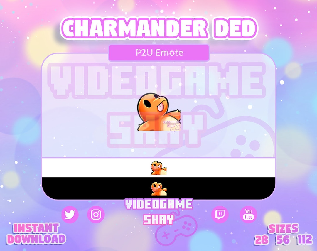 Charmander Ded Pokemon Emotes for Twitch/discord | Gaming | Streaming ...