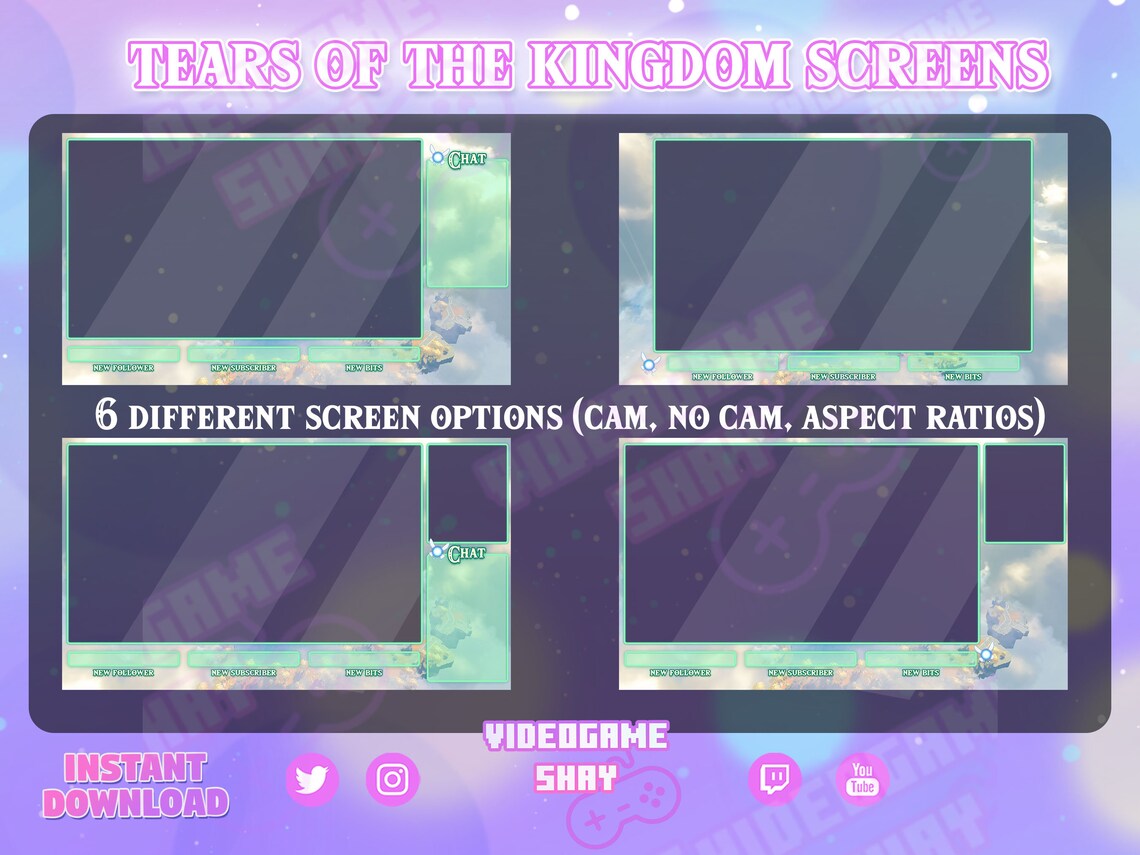 Animated Legend of Zelda Tears of the Kingdom Twitch Overlay Pack With ...