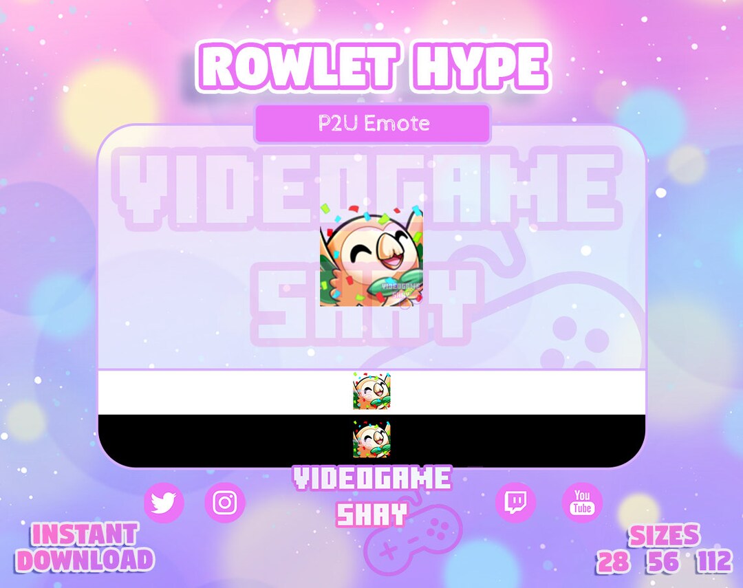 Rowlet Hype Pokemon Emotes for Twitch/discord | Gaming | Streaming ...