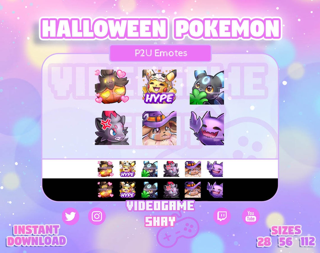 Halloween Pokemon Emotes for Twitch/discord | Spooky Streaming Emotes ...