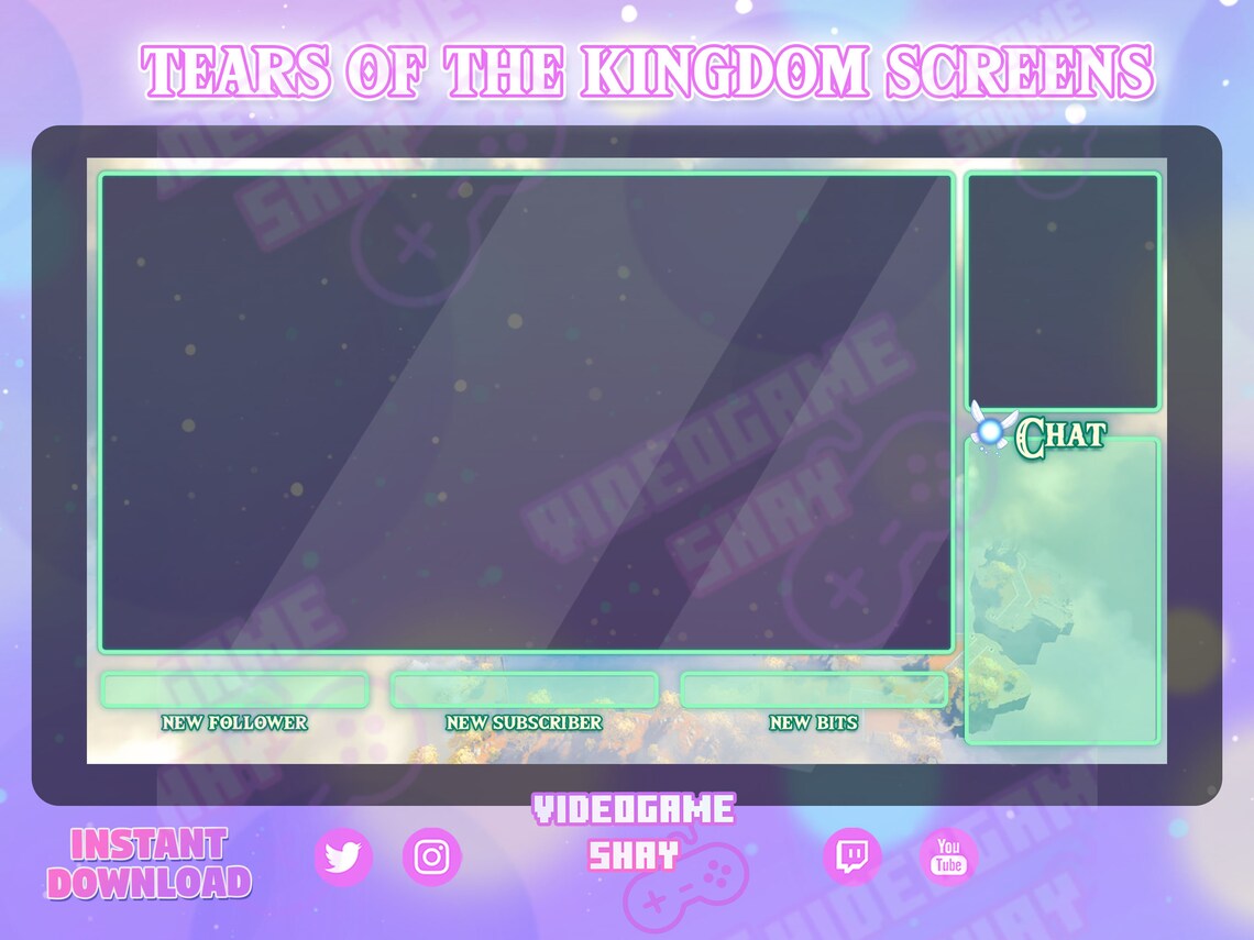 Animated Legend of Zelda Tears of the Kingdom Twitch Overlay Pack With ...