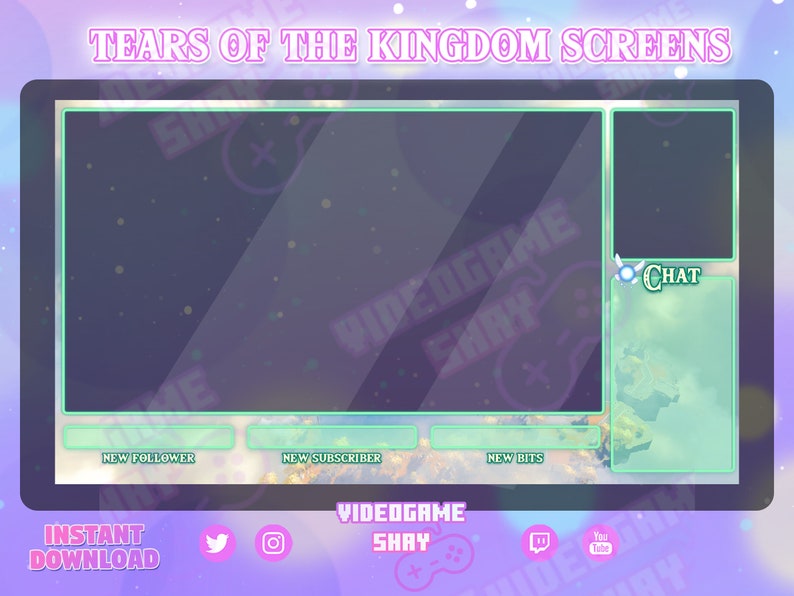 Animated Legend of Zelda Tears of the Kingdom Twitch Overlay Pack With ...