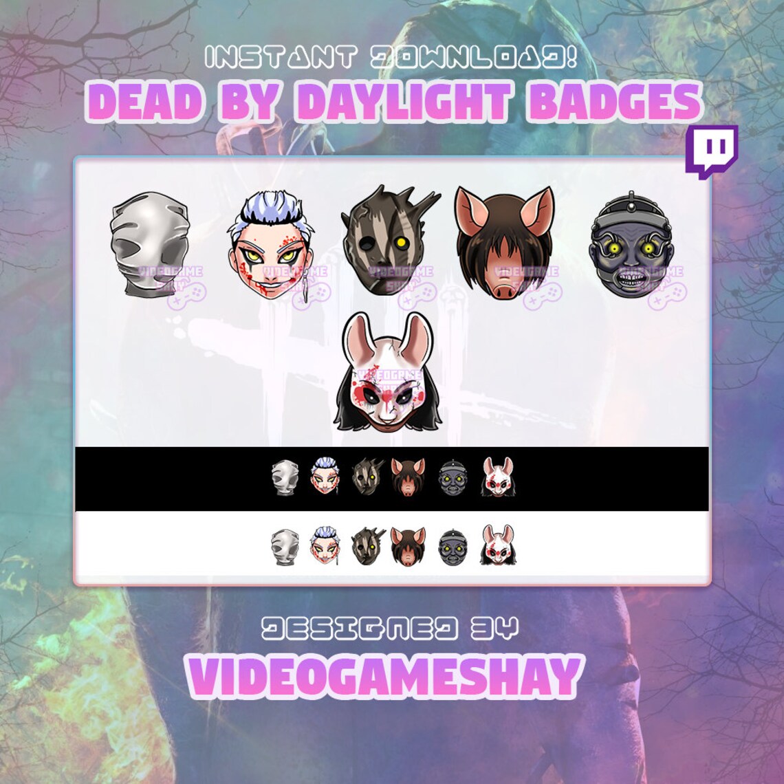 Dead By Daylight Sub Badges DBD Killer Edition Horror Twitch Sub Badges ...