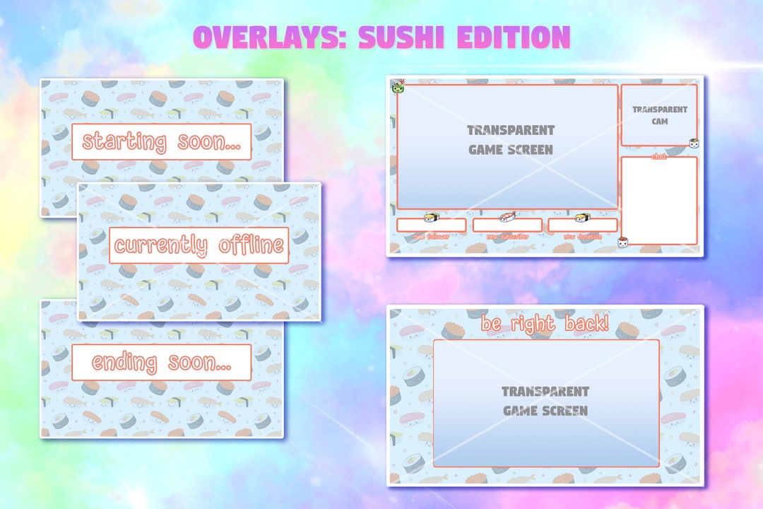 Stream Package + Animated Alerts: Sushi Edition! (twitch Streamer ...