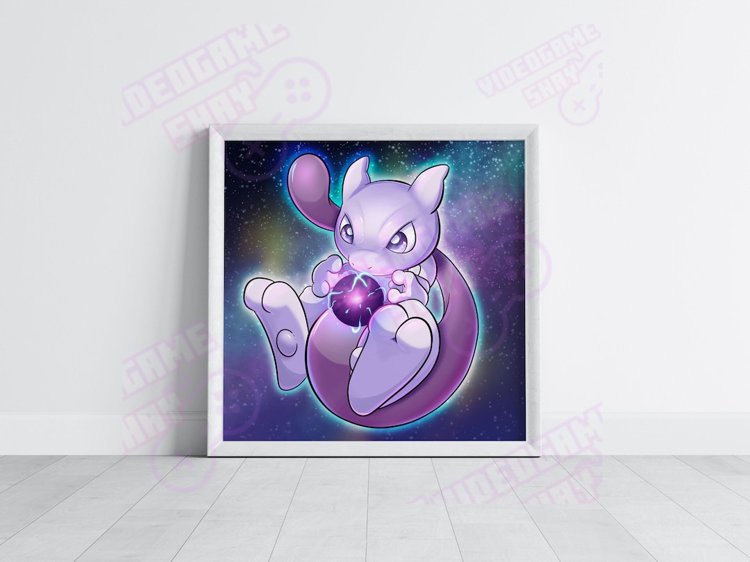 Chibi Mewtwo - Pokemon Art Print | Pokemon Wall Art | Pokemon Gifts ...