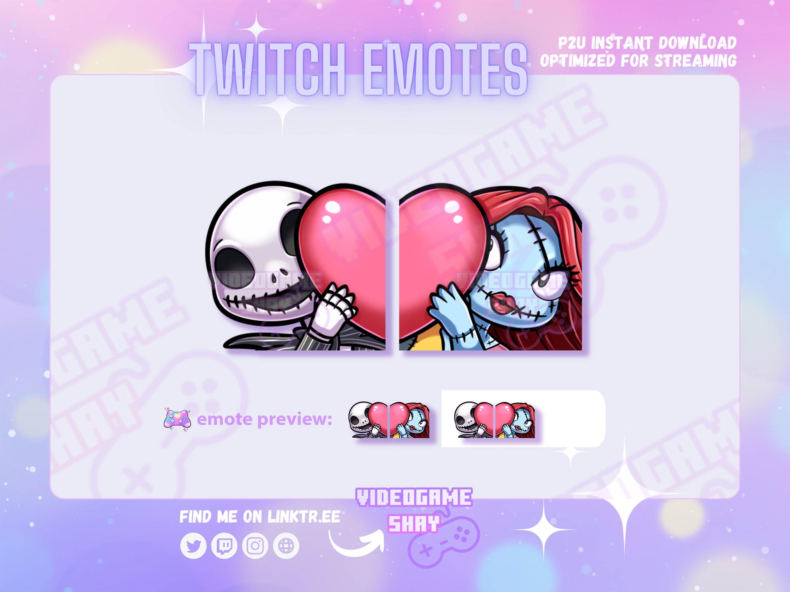 Jack and Sally Twitch Emotes | Nightmare Before Christmas Halloween ...