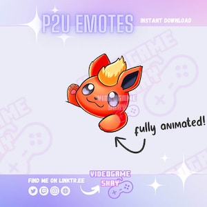 Animated Pokemon Flareon Bongo Tap Emote Twitch/discord | Gaming ...