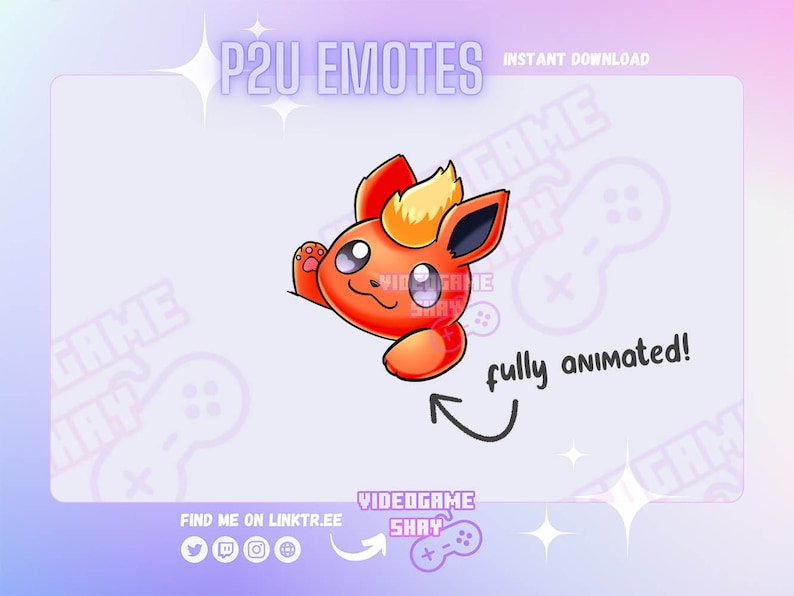 Animated Pokemon Flareon Bongo Tap Emote Twitch/discord | Gaming ...