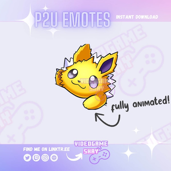 Jolteon Animated Emotes Etsy 3637