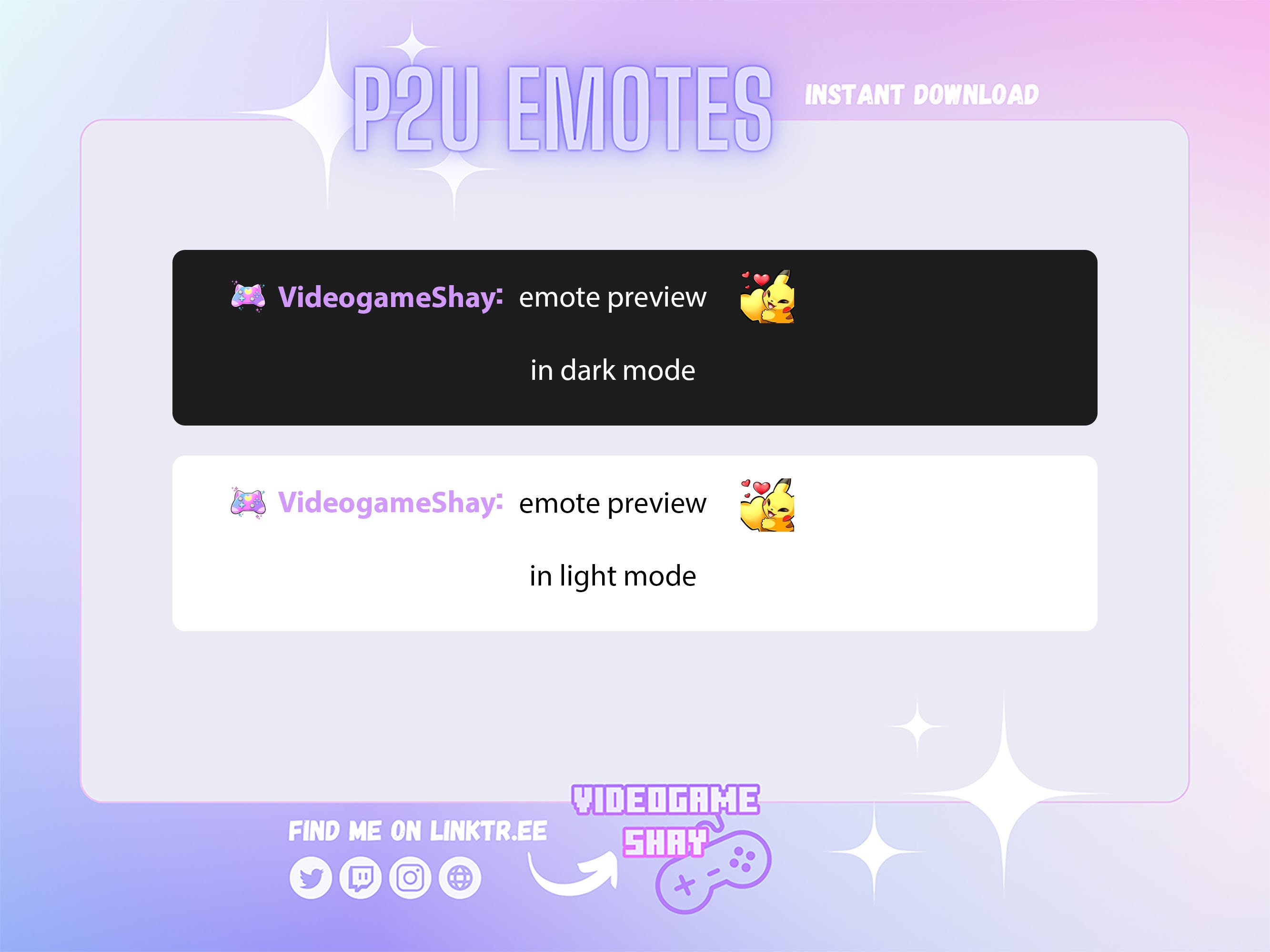 Pikachu Love Pokemon Twitch Emotes for Twitch/youtube/discord Gaming ...
