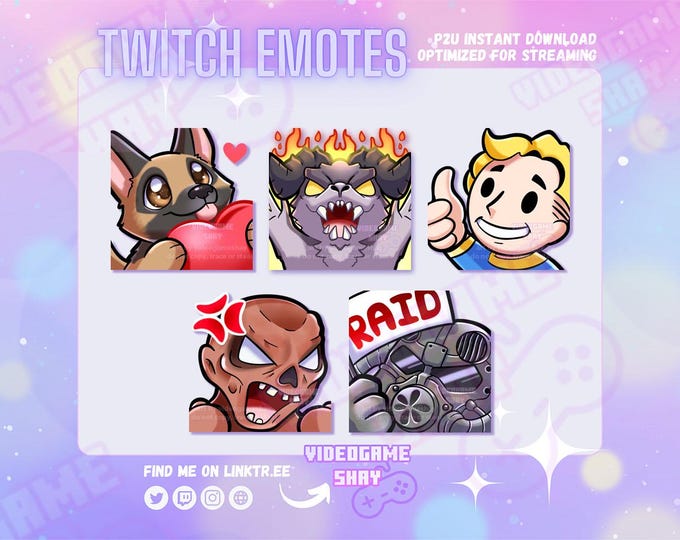 Fallout Twitch Emote Pack Twitch/discord | Gaming | Streaming | Discord ...
