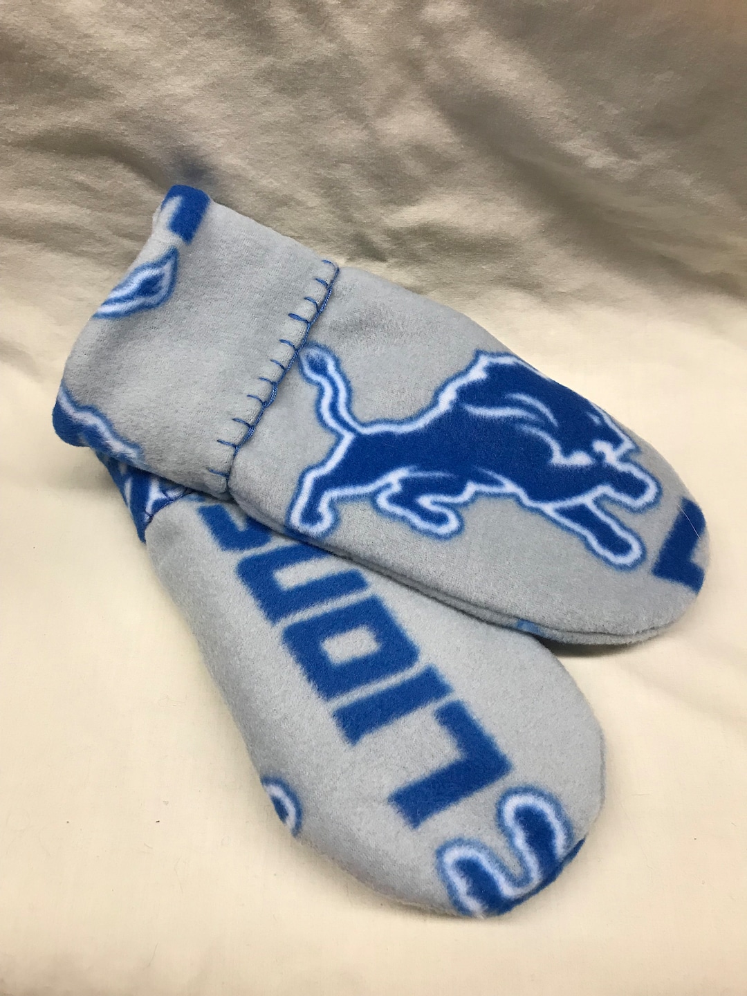 Handmade Detroit Lions Fleece Mittens: NFL Apparel - Etsy
