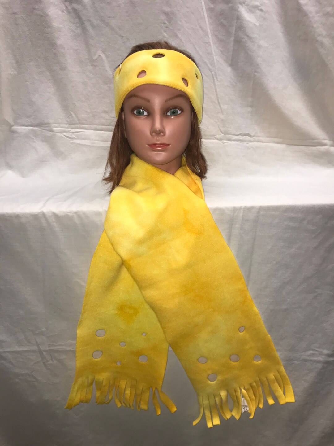 Cheese Headband and Scarf Set: Fleece Packer Fan Gear - Etsy