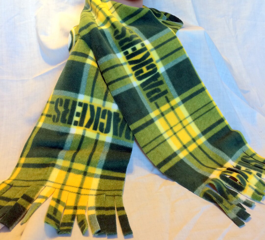 Green Bay Packers Plaid Fleece Scarf: Handmade NFL Apparel - Etsy