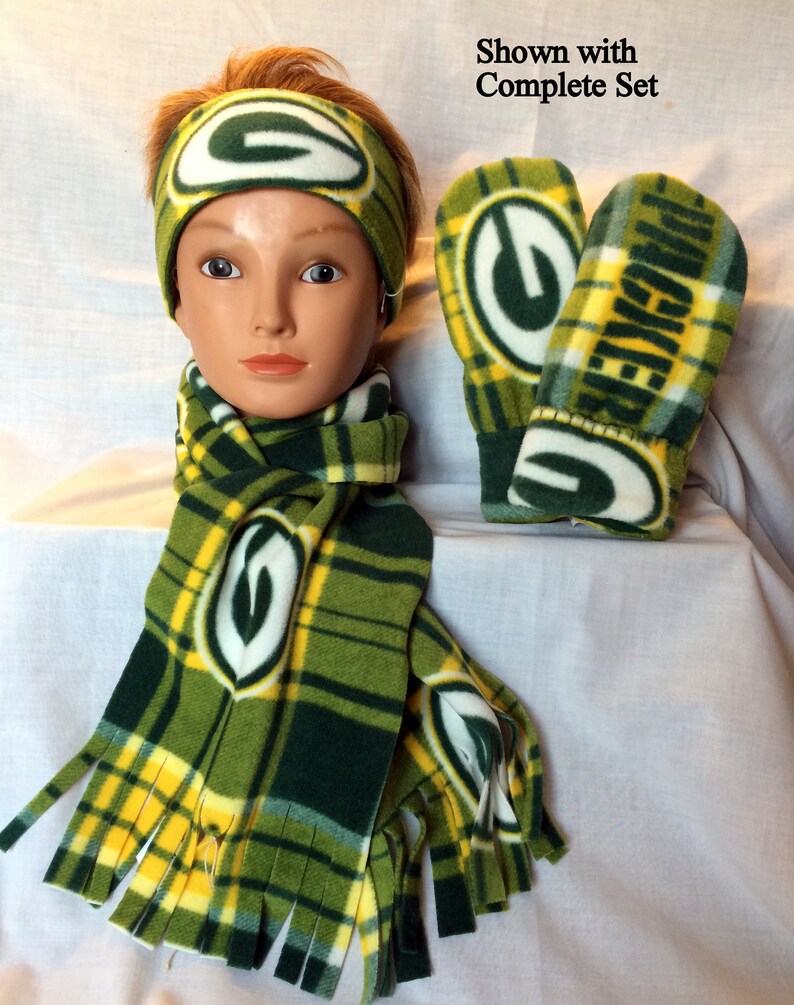 Green Bay Packers Fleece Headband: Handmade NFL Apparel - Etsy