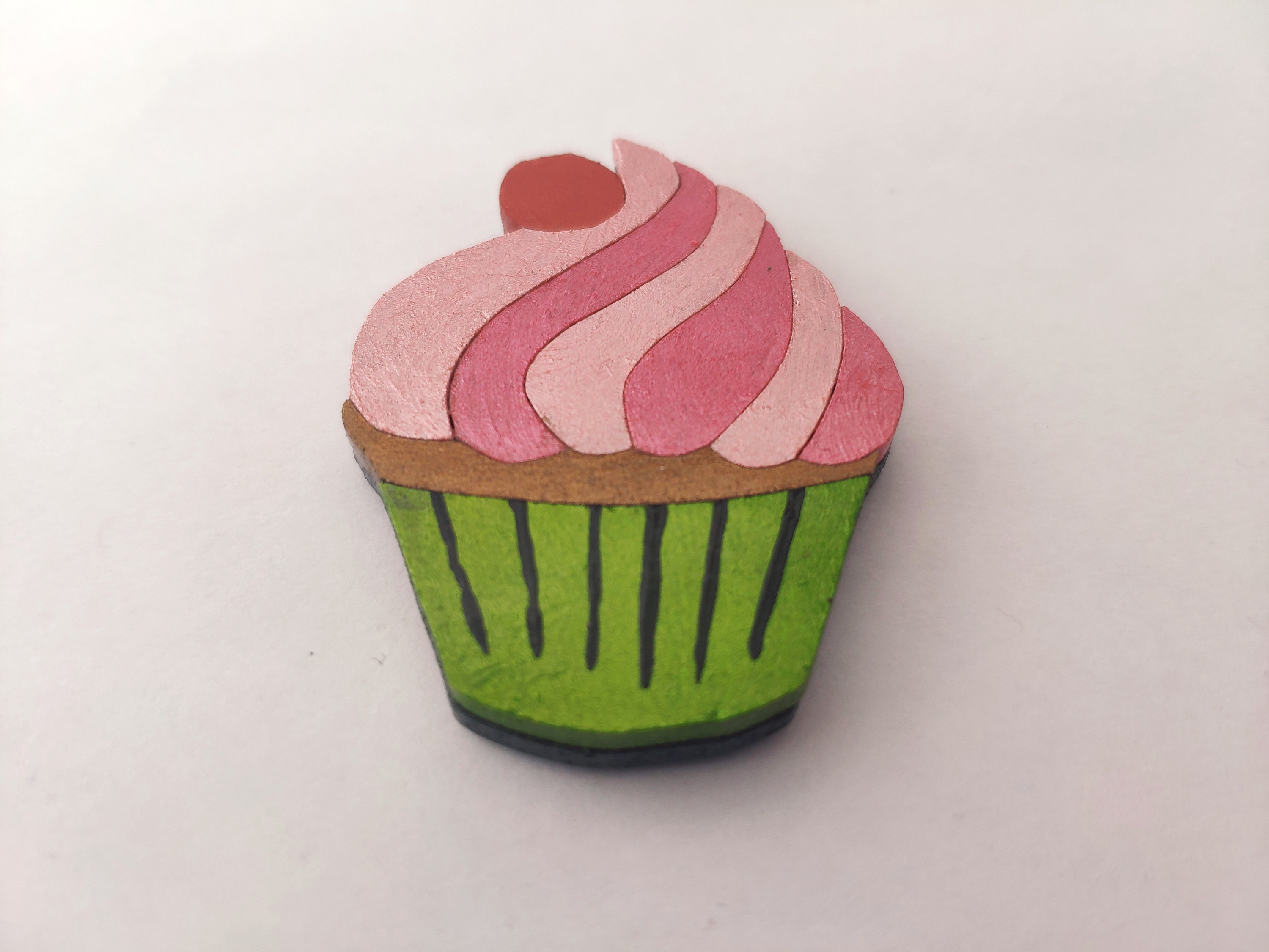 Fridge Wooden Magnet Set, Cute Cupcake Magnets, Refrigerator Magnet Set ...