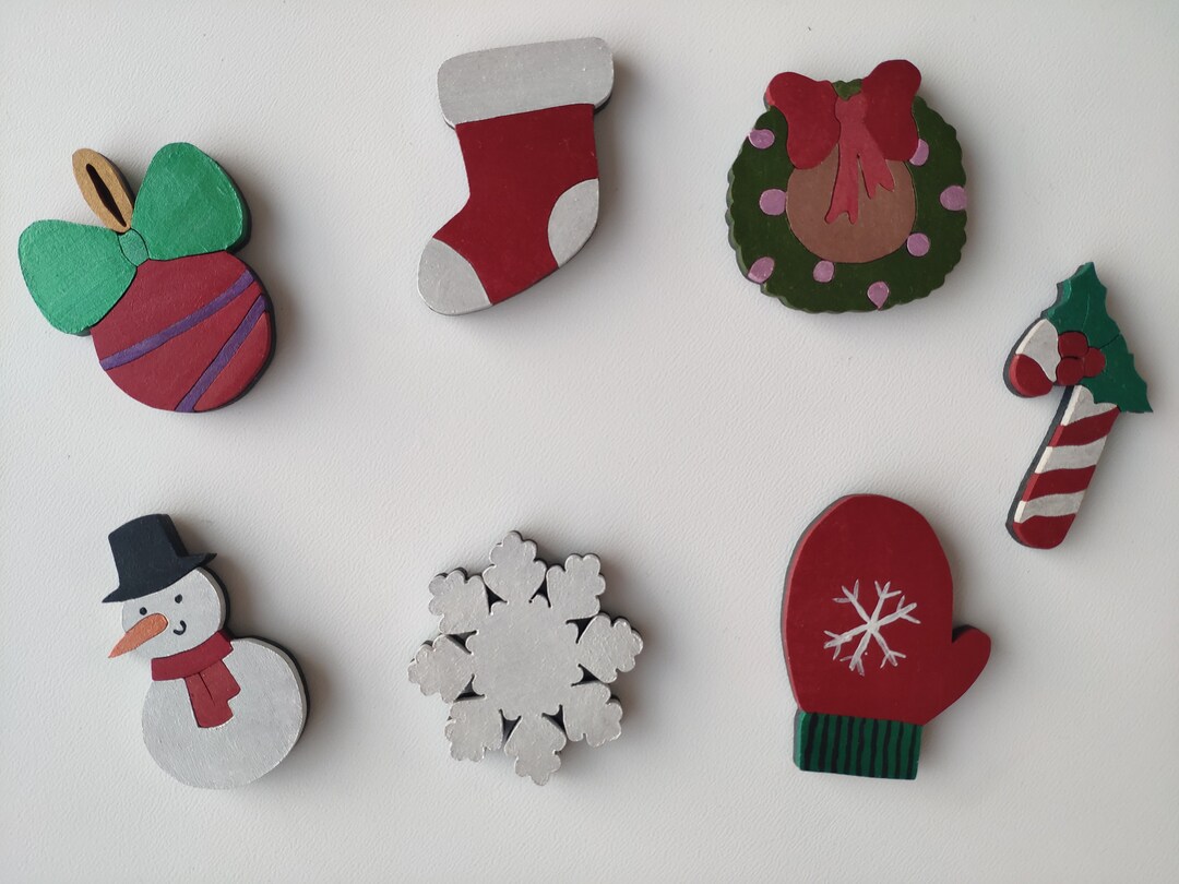Christmas Magnet, Refrigerator Magnet Set, Fridge Magnets, Santa Claus ...