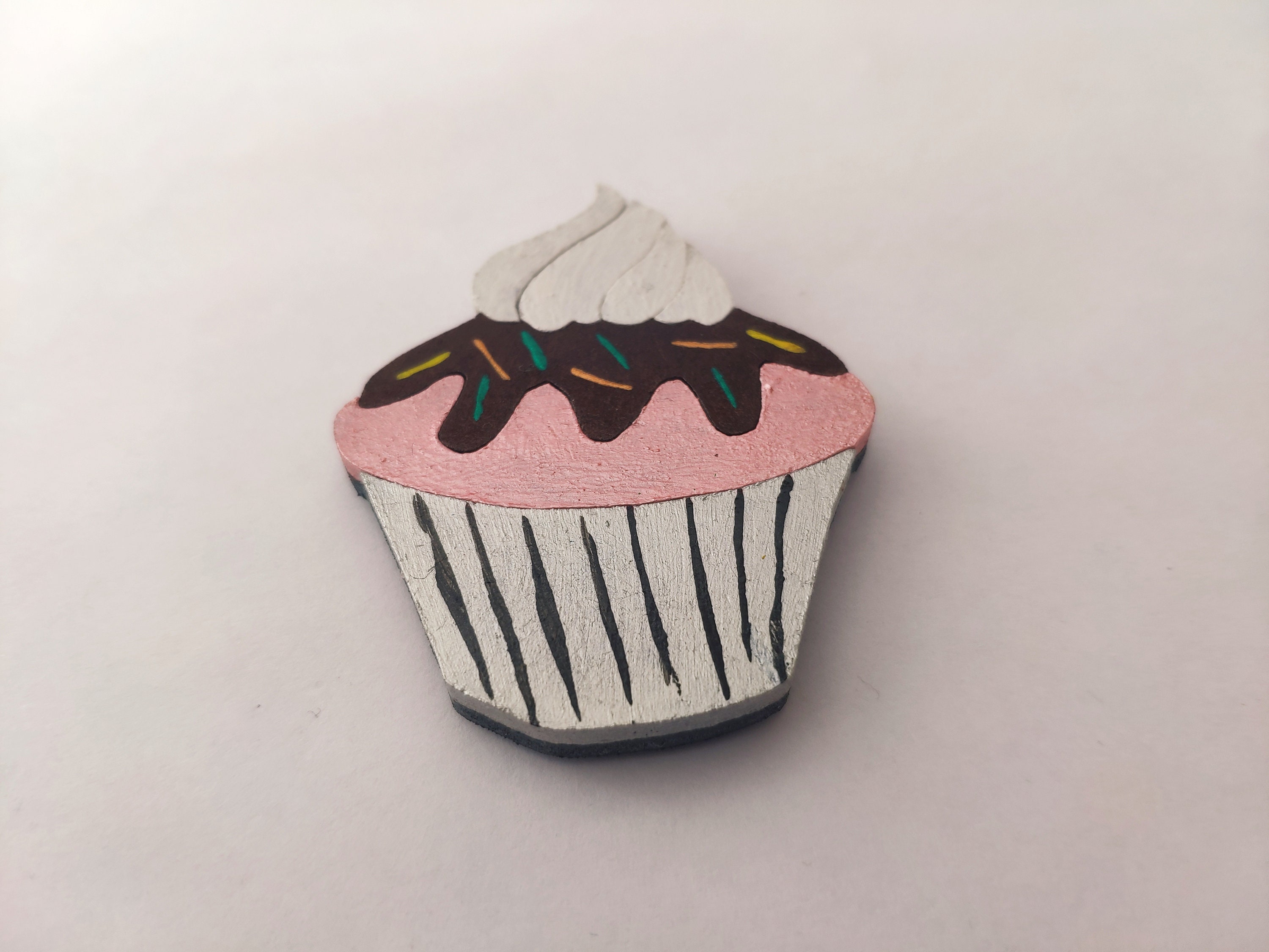 Fridge Wooden Magnet Set, Cute Cupcake Magnets, Refrigerator Magnet Set ...