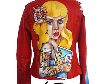 Pop Art Hand Painted Jacket - Etsy