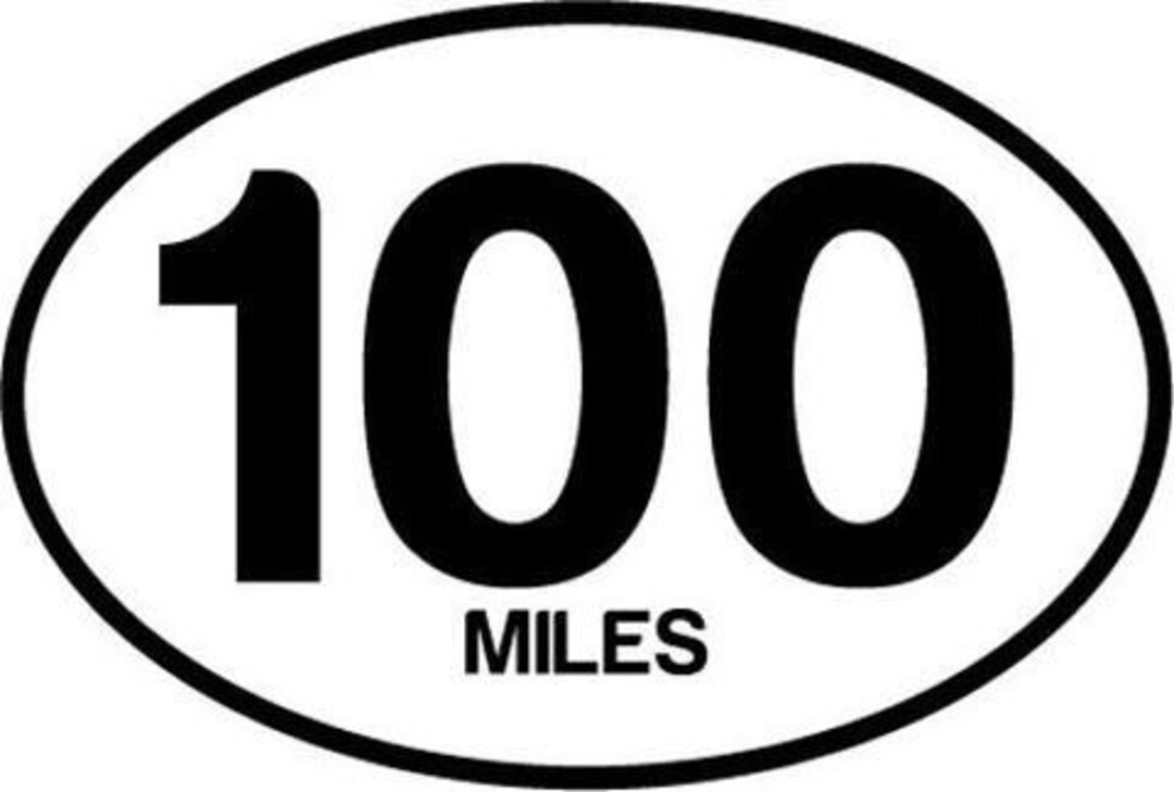 100 Miles Oval Decal - Etsy